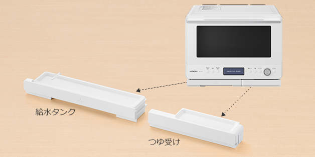 特長：お手入れも操作もラクラク ： ヘルシーシェフ MRO-W1B ： 電子レンジ ： 日立の家電品